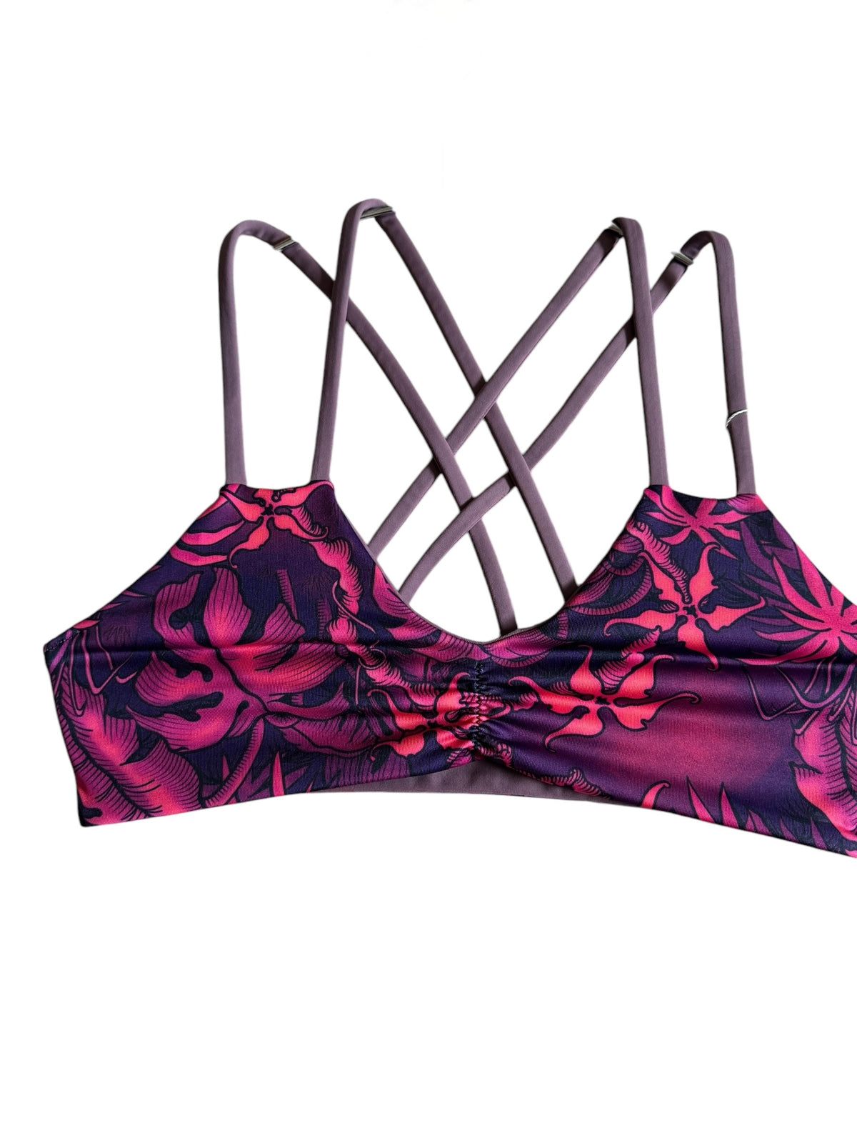 (S) Alisa top: Moody Jungle + Mauve | HoniHoni Swimwear